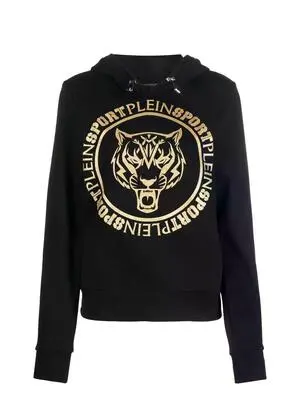 PLEIN SPORT Logo-print Tiger Hoodie - Black