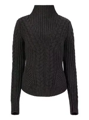 Nina Ricci Chunky Cable-knit Wool-blend Jumper - Grey