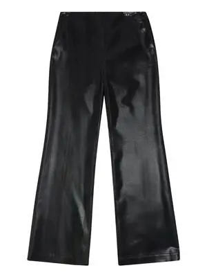 DIESEL® Mid-rise Flared Trousers With Ribbed Detailing - Black