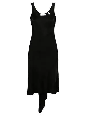 Helmut Lang Asymmetric Hem Midi Dress - Black