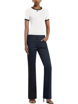 COURREGES Heritage T-shirt With Contrast Border - White