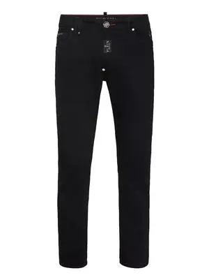 Philipp Plein Logo Plaque Skinny Jeans - Black