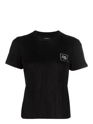 Opening Ceremony Ribbed Cotton Logo Print T-shirt - Black
