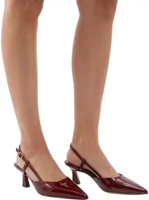 STUART WEITZMAN 60mm Vinnie Patent Slingback Pumps - Red
