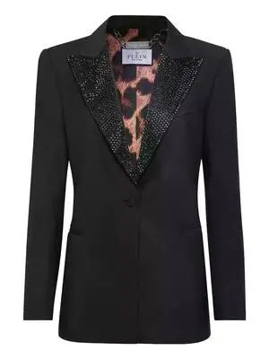 Philipp Plein Skull Embellished Blazer - Black