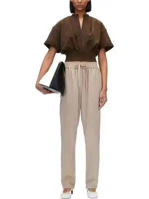 3.1 Phillip Lim V-neck Cropped T-shirt - Brown