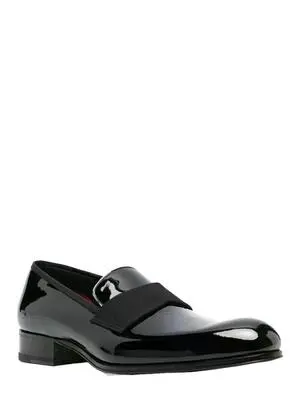 TOM FORD Patent-finish Calf Leather Loafers - Black