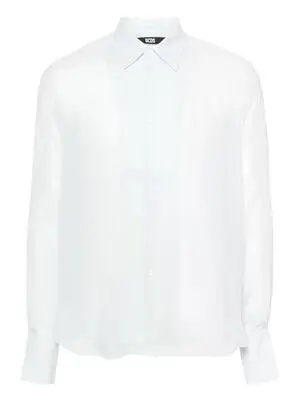 GCDS GCDS Logo-Embroidered Silk Shirt