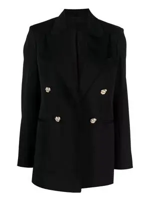 LANVIN Jewel-button Open-front Blazer - Black