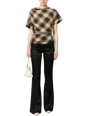 OMBRA MILANO High-waisted Flared Trousers - Black