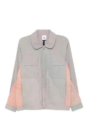 STAIN SHADE Paneled Windbreaker Jacket - Grey