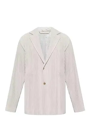 Issey Miyake Plissé-effect Single-breasted Blazer - Grey
