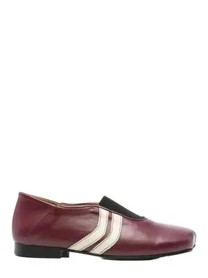 EGONLAB Bordeaux Leather Stripe-detail Loafers - Red