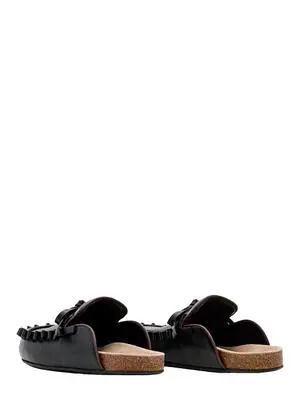JW Anderson Bow Tie Leather Mules - Black