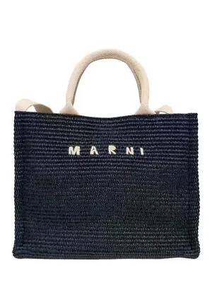 Marni Raffia Effect Tote Bag - Blue