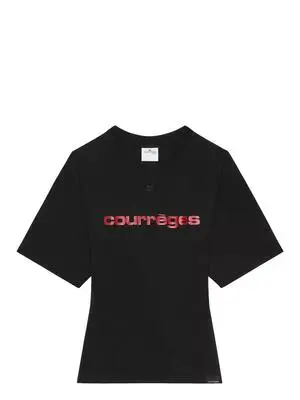 COURREGES Logo-print T-shirt - Black