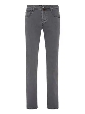BILLIONAIRE Billionaire Logo Embroidered Straight-Leg Jeans Grey