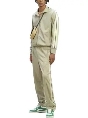 Palm Angels Monogram-embroidered Striped Track Pants - Grey