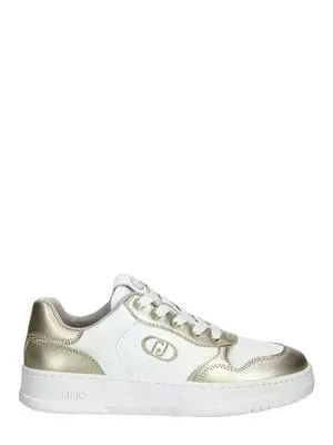 Liu Jo Leather Sneakers With Appliqué Logo - White