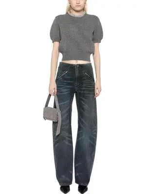 Alexander Wang Rhinestone-embellished Jeans - Blue