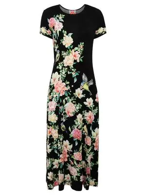 Johnny Was Janie Dress With Floral Print - Black