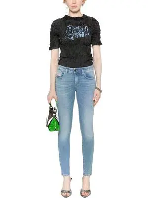 DIESEL® Slandy Mid-rise Super-skinny Jeans - Blue