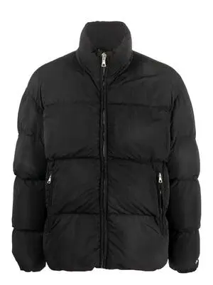 Palm Angels Logo Embroidered Padded Down Jacket - Black