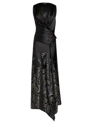 Etro Jacquard Silk Maxi Dress - Black