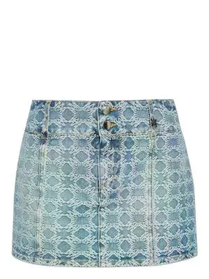AMIRI AMIRI Monogrammed Denim Mini Skirt