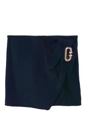 Casablanca Draped Mini Skirt - Blue