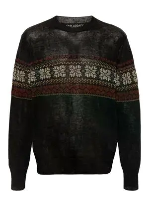 Our Legacy Patterned Intarsia-knit Jumper - Grey