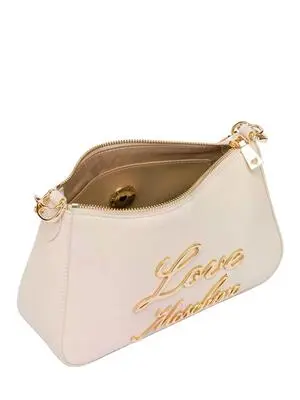 Moschino Love Moschino Logo Plaque Shoulder Bag Neutrals