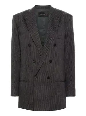 Fabiana Filippi Pinstriped Double-breasted Blazer - Grey