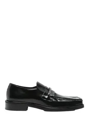 Martine Rose Square-toe Loafers With Chain Detailing - Black