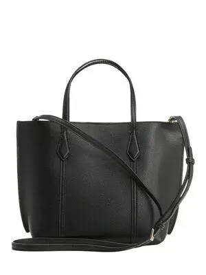 Tory Burch Tory Burch Small Perry Pebbled Leather Tote Bag Black