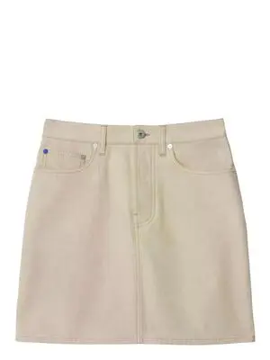 Burberry Equestrian Knight Denim Skirt - Neutrals