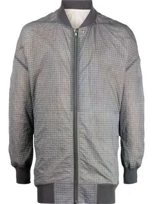 RICK OWENS Rick Owens Grid-Patterned Zipped Bomber Jacket
