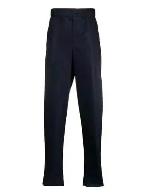 Giorgio Armani Elasticated Waist Cotton Trousers - Blue