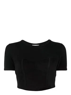 A.L.C. Wren Round-neck Cropped T-shirt - Black