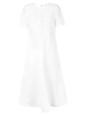 Goen.j Macramé Panel Midi Dress - White