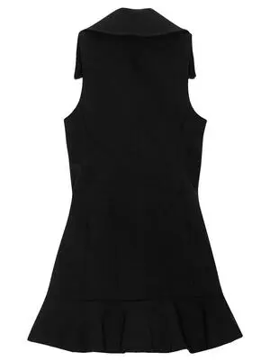 GANNI Recycled Polyester Zip-up Crepe Mini Dress - Black