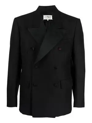 MAISON MARGIELA Double-breasted Mohair Blazer - Black