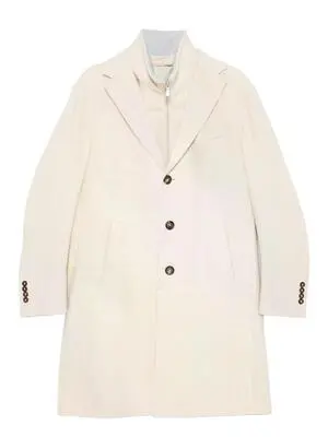 Eleventy Single-breasted Wool Blend Coat - Neutrals