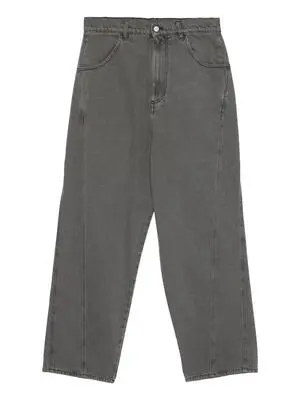 ANDREA YA'AQOV Andrea Ya'aqov Charcoal Grey Cotton Washed Denim Wide Leg Jeans