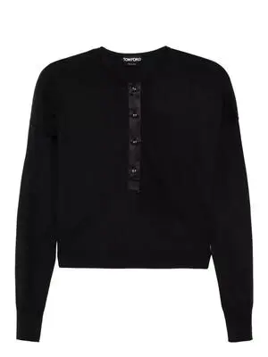 TOM FORD TOM FORD Drop Shoulder Henley Top With Button Detailing