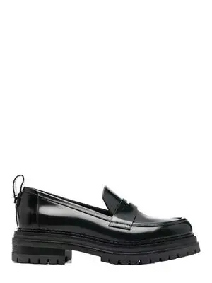 SERGIO ROSSI Joan Leather Loafers - Black