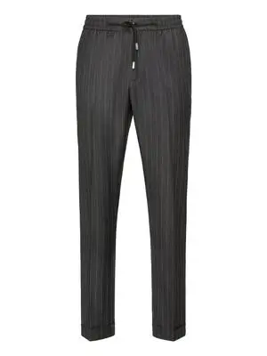 Philipp Plein Wool Pinstripe Jogging Trousers - Grey