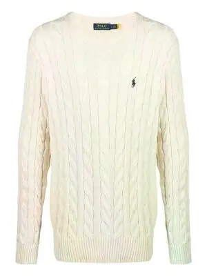 Polo Ralph Lauren Cream Cotton Cable Knit Sweater - Neutrals