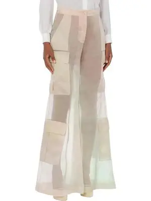 Moschino Silk Wide-leg Trousers - Neutrals