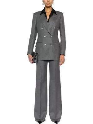TOM FORD Mélange Double-breasted Blazer - Grey